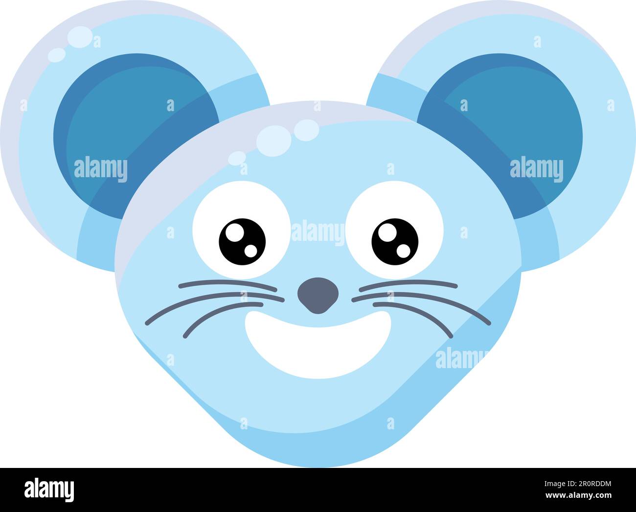 Mouse face smiling emoticon sticker. Cheerful animal emoji, laughing ...