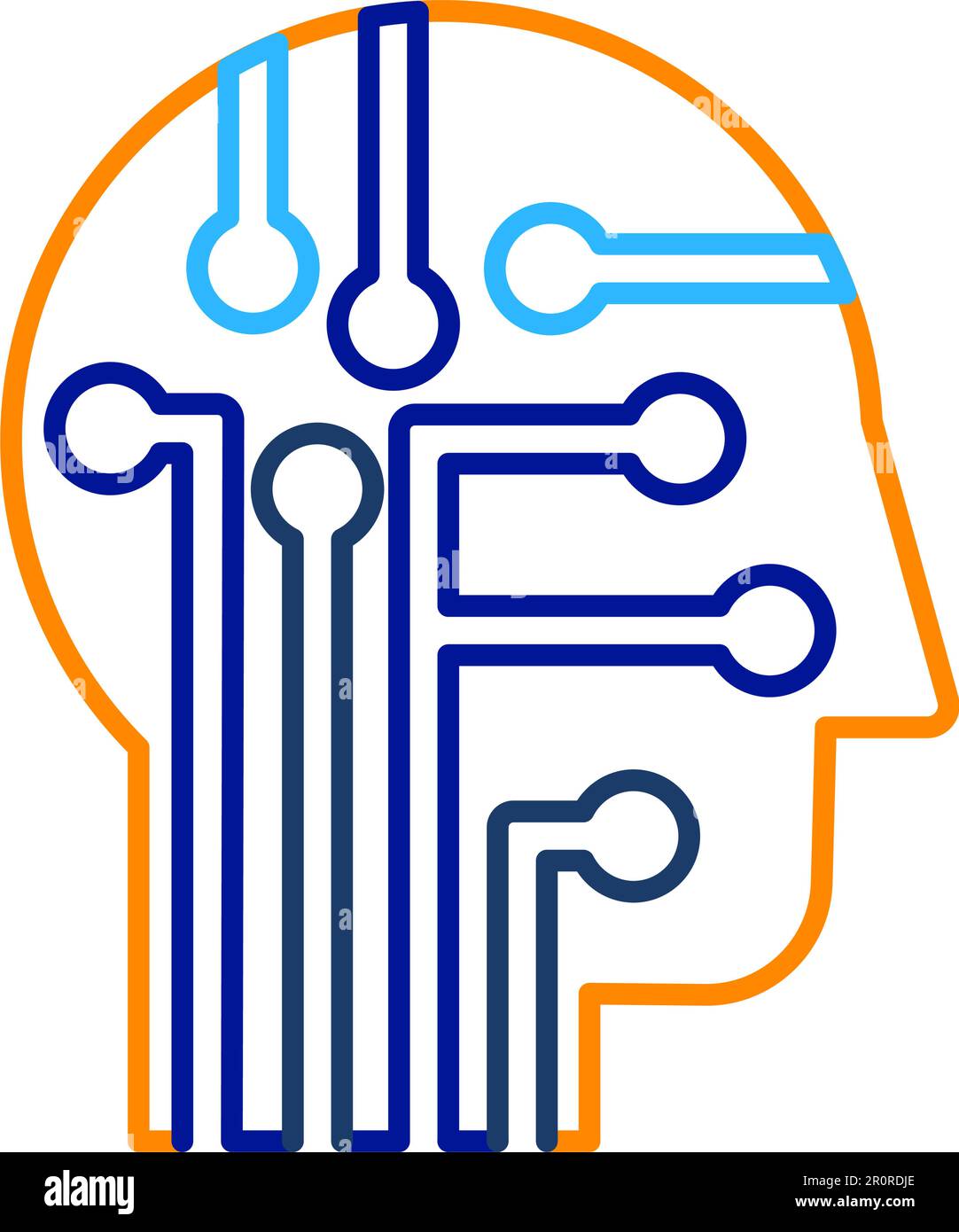 Intelligence, knowledge and education thin line vector icon. AI ...