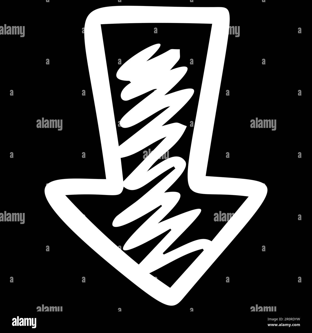 Arrow hand drawn illustration. Navigation sign, direction move isolated ...