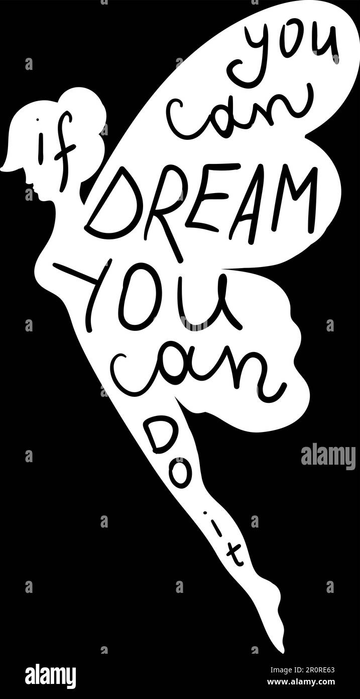 Creative Poster You Can Dream Original Hand Drawn Quote on Chalkboard ...