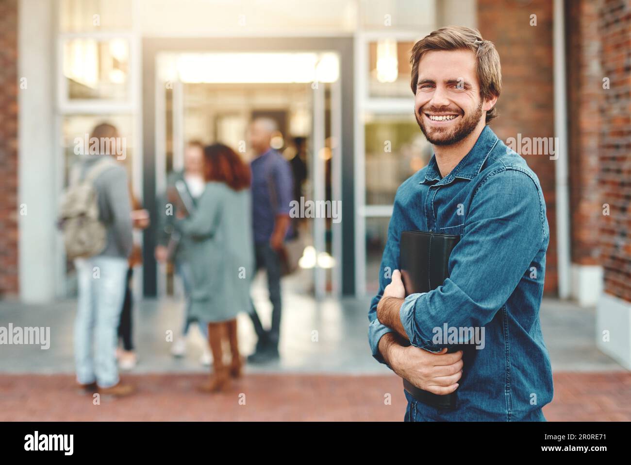 Cant wait for the first class of the semester. Portrait of a happy ...