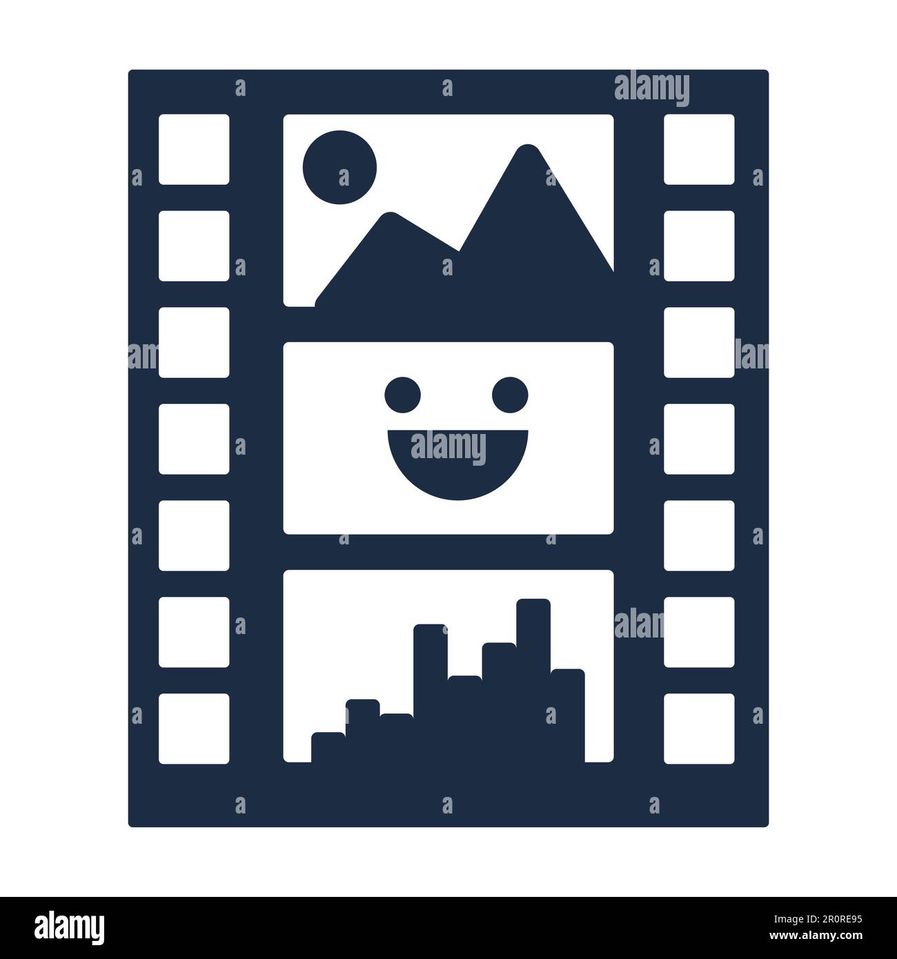 Film strip flat vector icon. Filmmaking industry. Camera tape. Old fashioned movie frame Stock ...