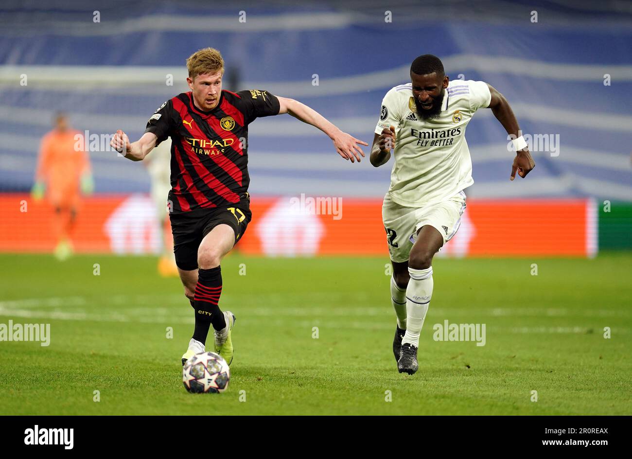 Manchester City's Kevin De Bruyne and Real Madrid's Antonio Rudiger ...