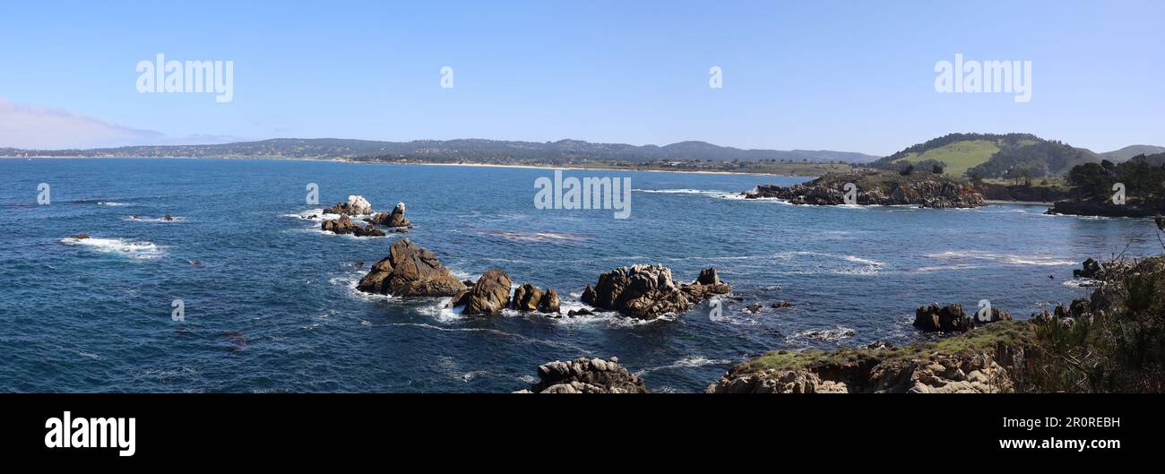 Rocks, beaches, and sky in Point Lobos State park in California Stock ...