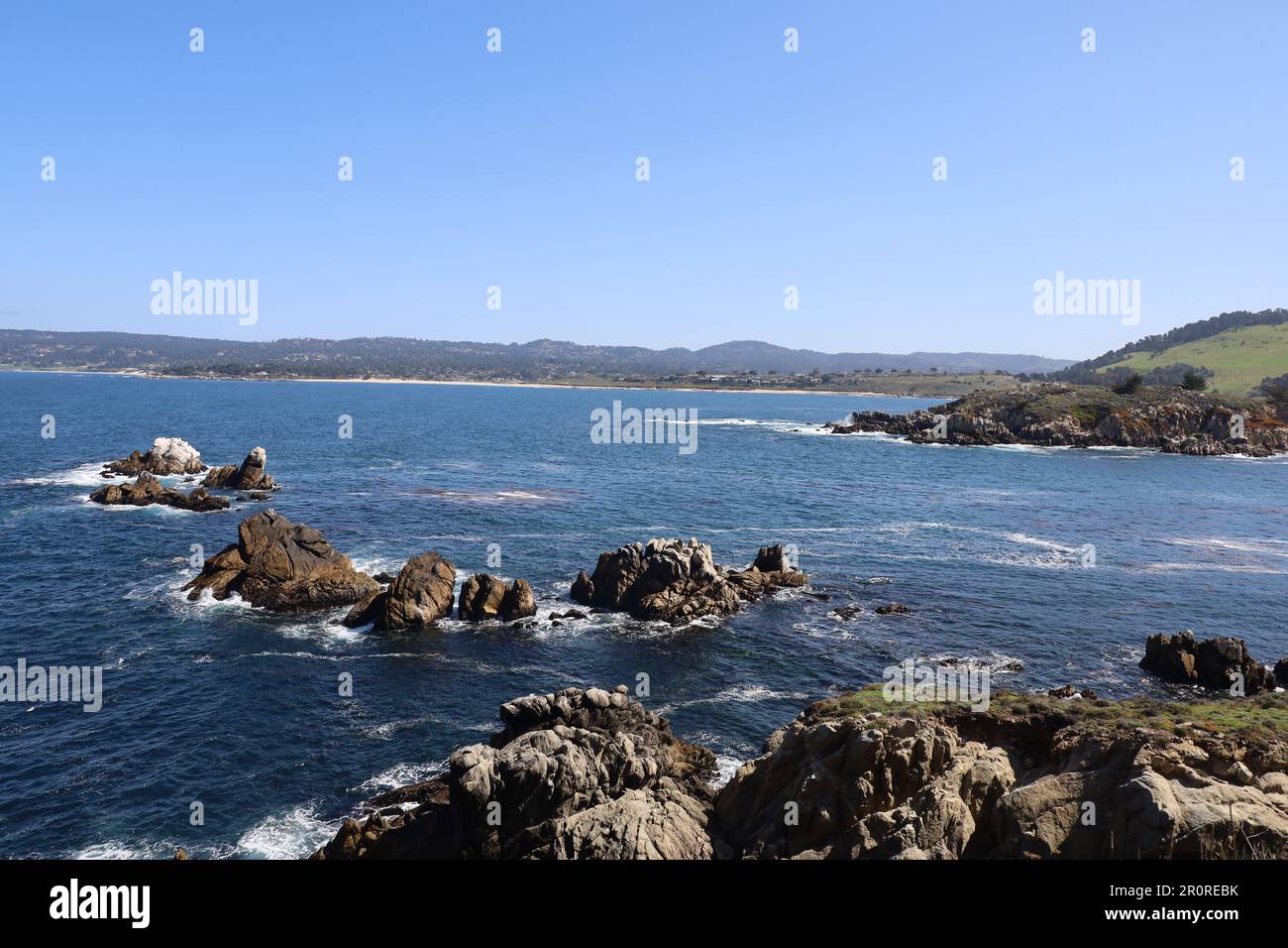 Rocks, beaches, and sky in Point Lobos State park in California Stock ...