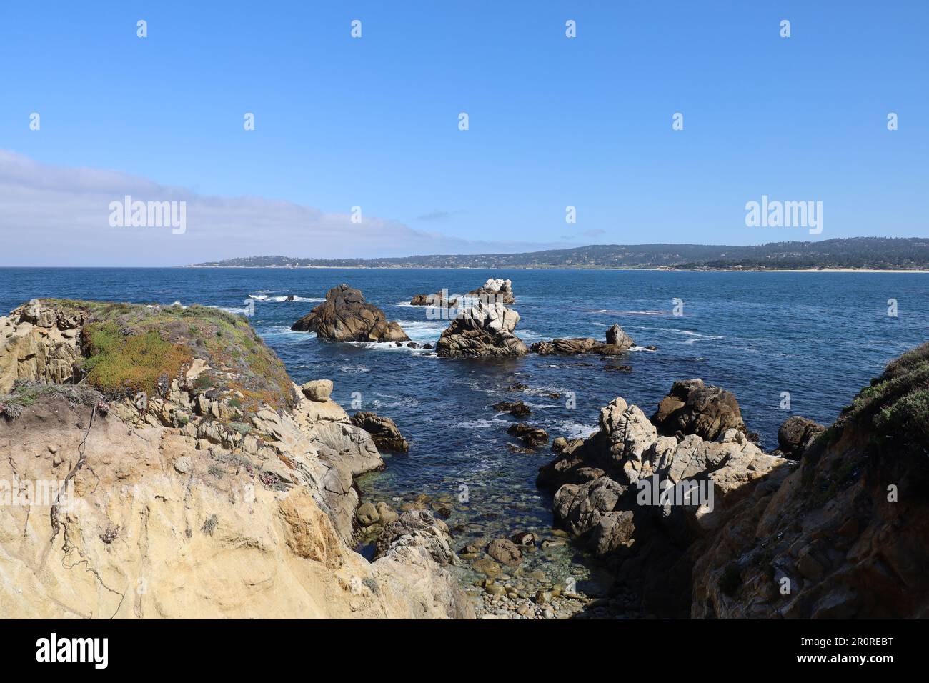 Rocks, beaches, and sky in Point Lobos State park in California Stock ...