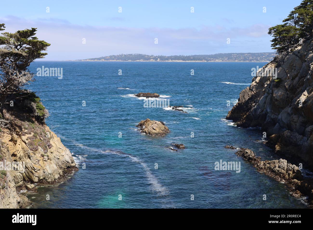 Rocks, beaches, and sky in Point Lobos State park in California Stock ...