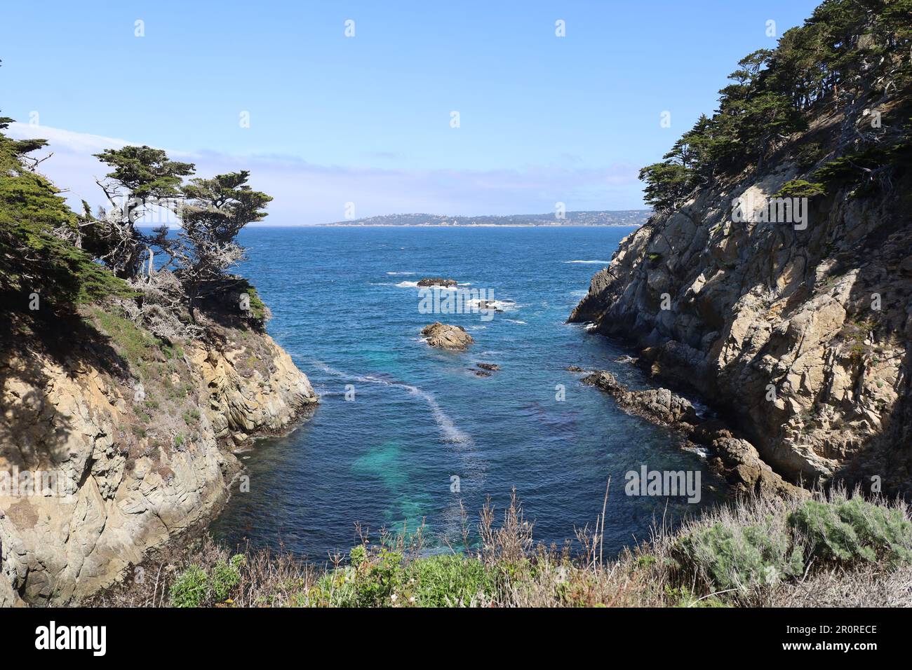 Rocks, beaches, and sky in Point Lobos State park in California Stock ...