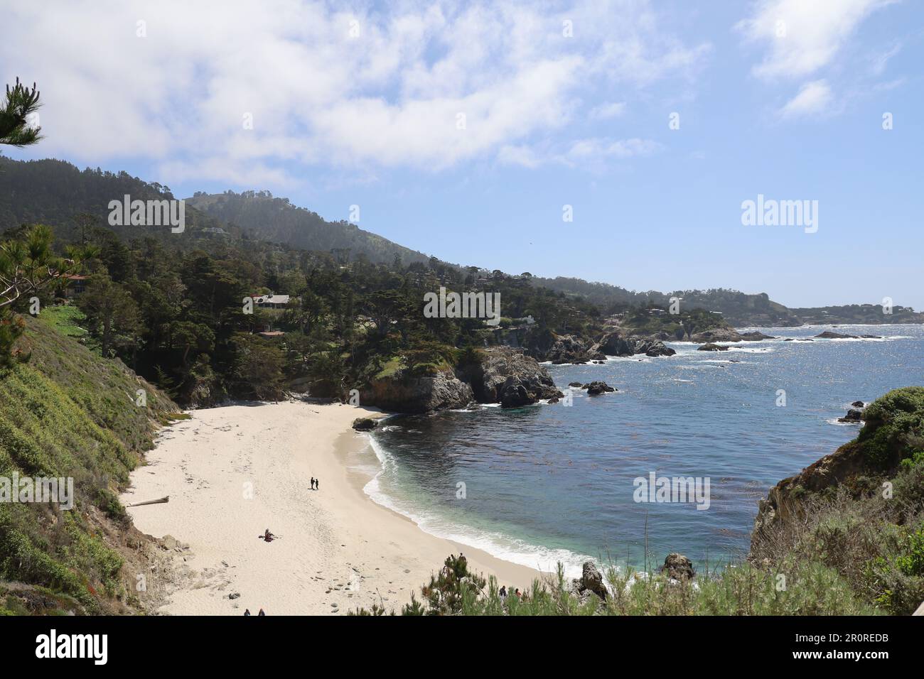 Rocks, beaches, and sky in Point Lobos State park in California Stock ...
