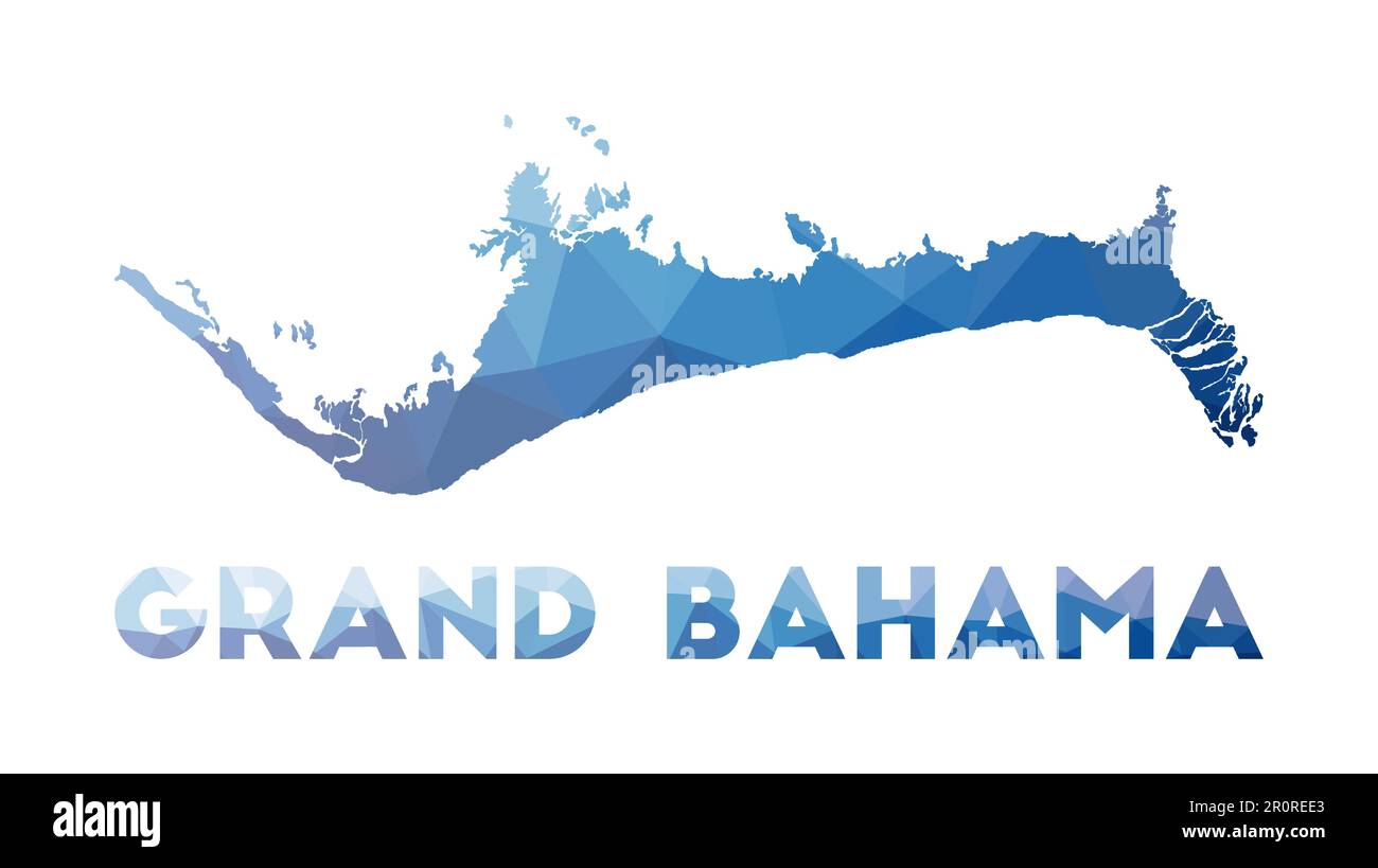 Low poly map of Grand Bahama. Geometric illustration of the island ...