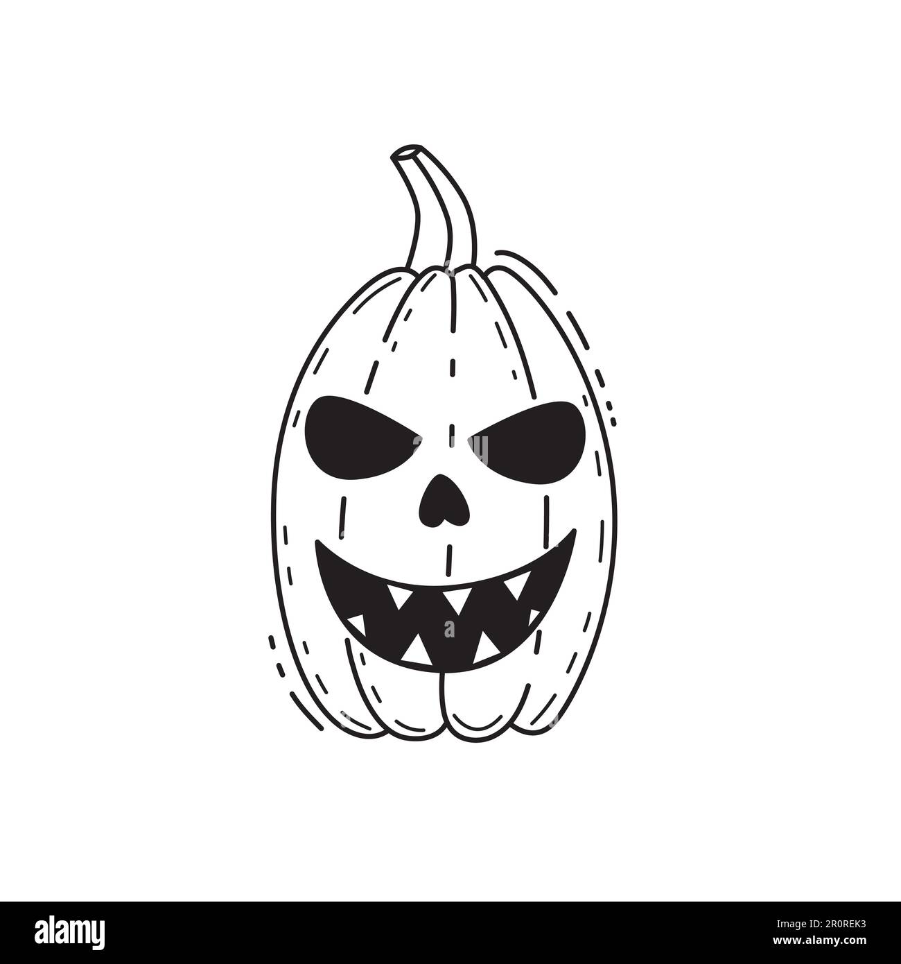 Evil pumpkin in outline Cut Out Stock Images & Pictures - Alamy