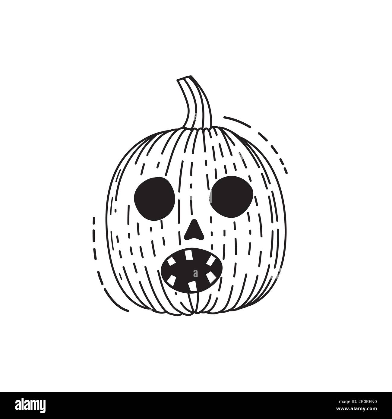 Drawing with scary pumpkin for Halloween Stock Vector Image & Art - Alamy