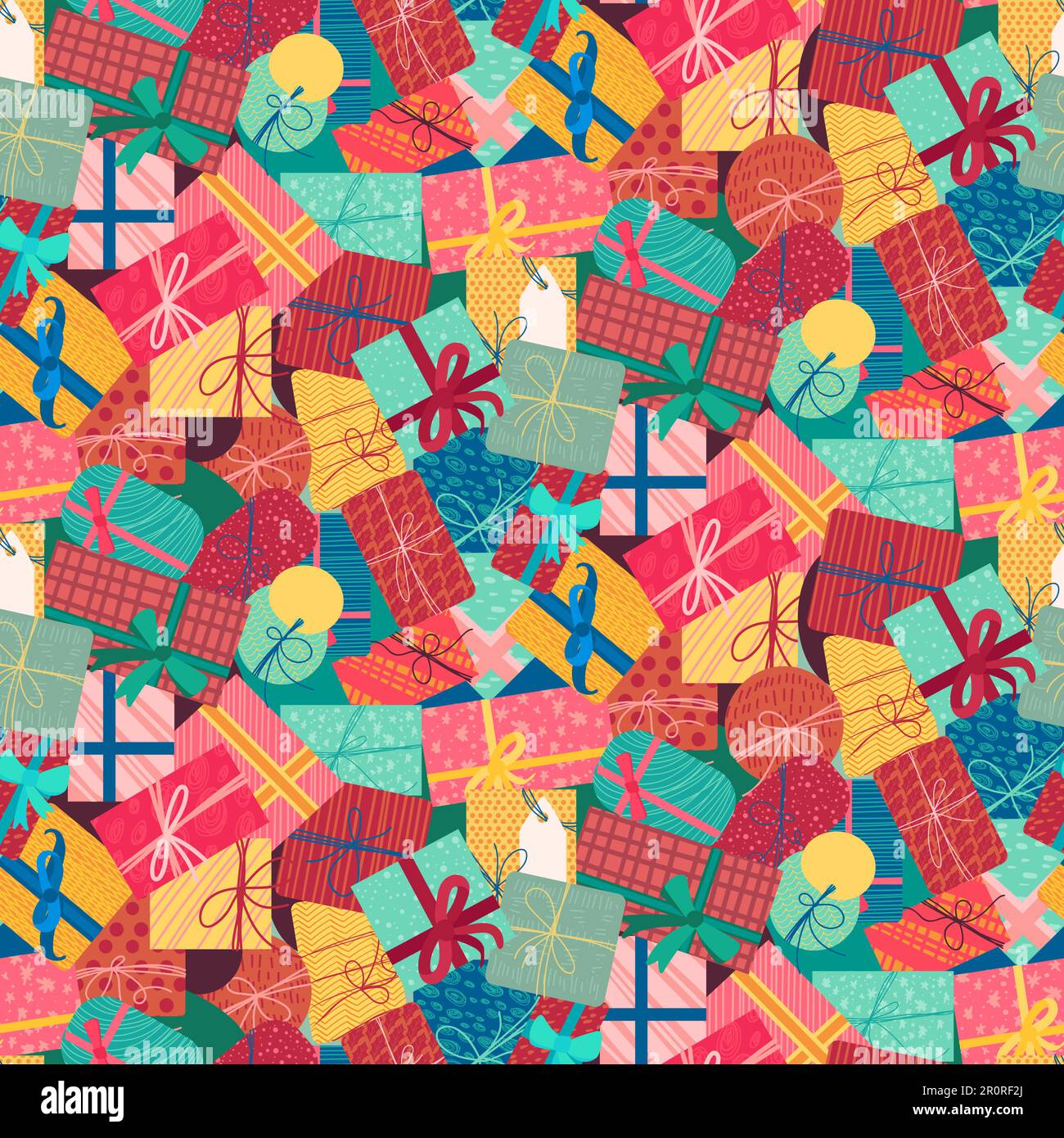 New year present boxes vertical seamless pattern. Christmas gift ...