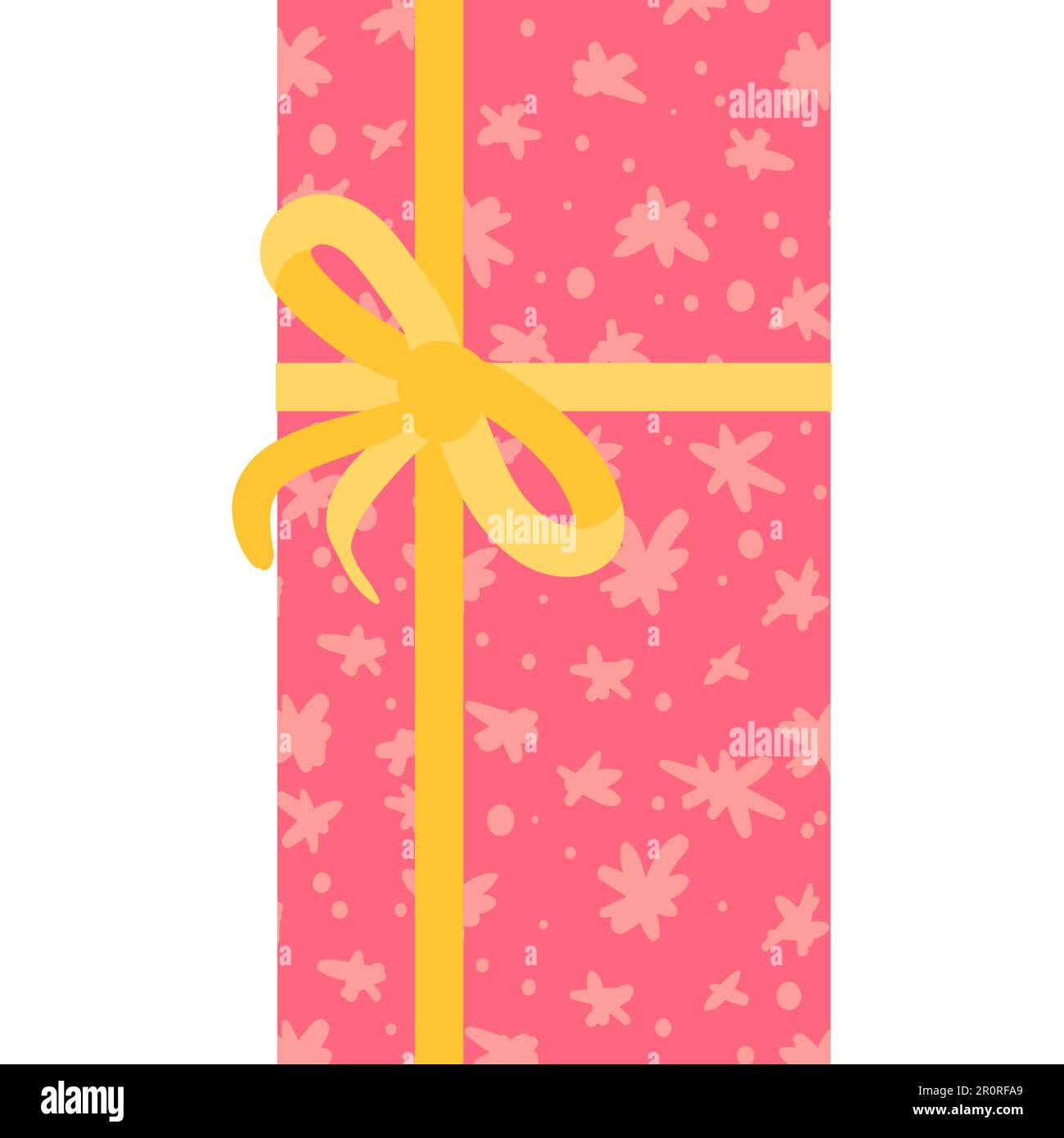 New year present box flat vector illustration. Christmas gift with ...