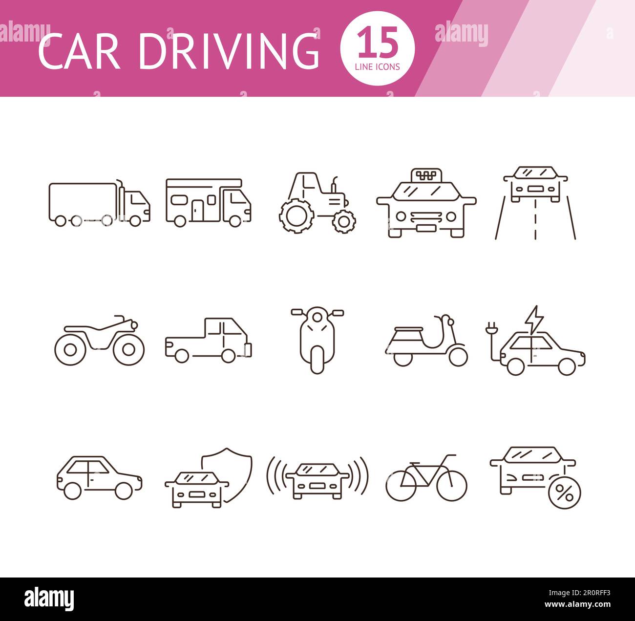 Car driving line icon set. Camper, bike Stock Vector Image & Art - Alamy Car driving line icon set. Camper, bike Stock Vector Image & Art - Alamy