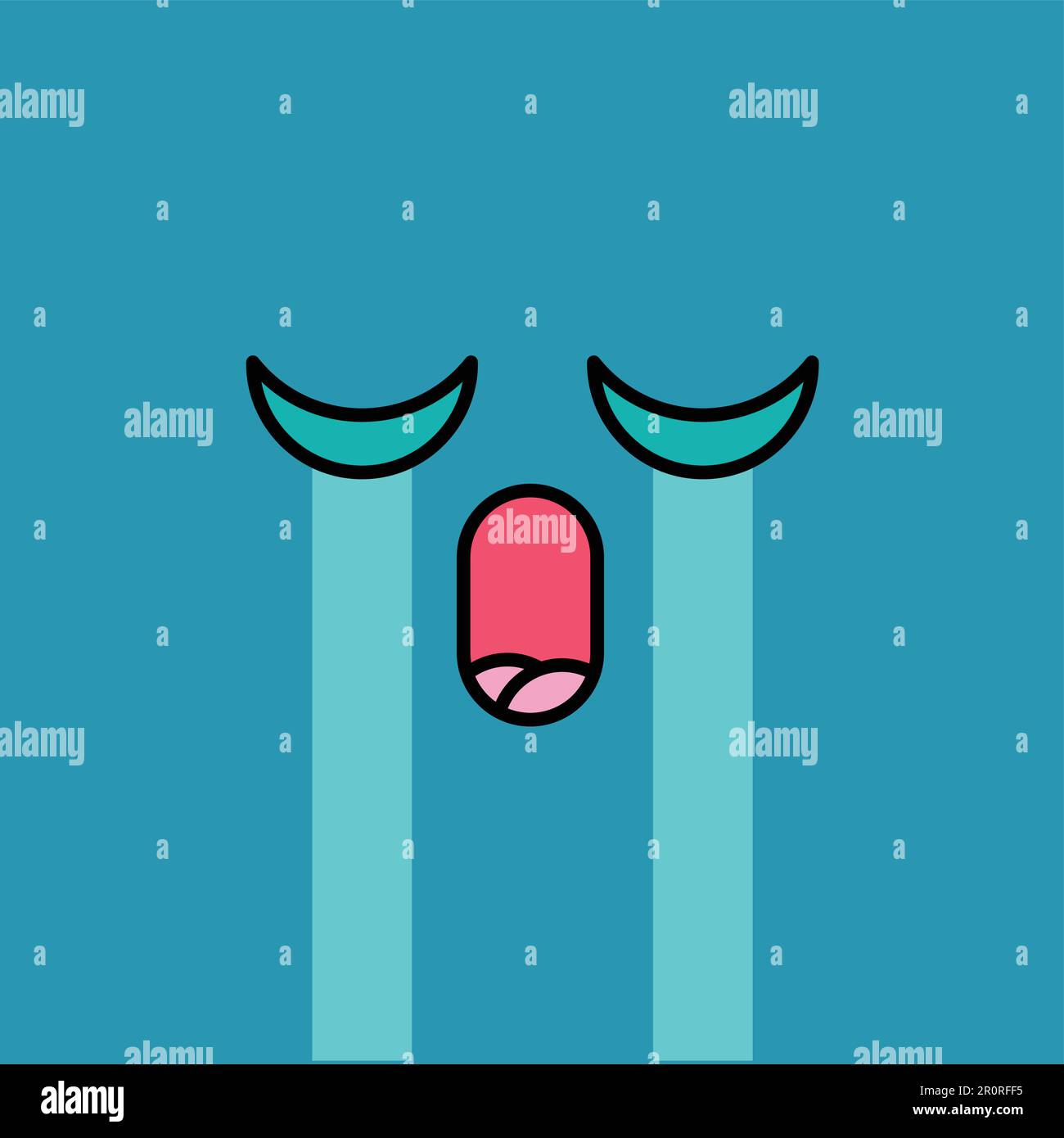 Crying, teary emoji vector illustration. Weeping, tearful emoticon ...