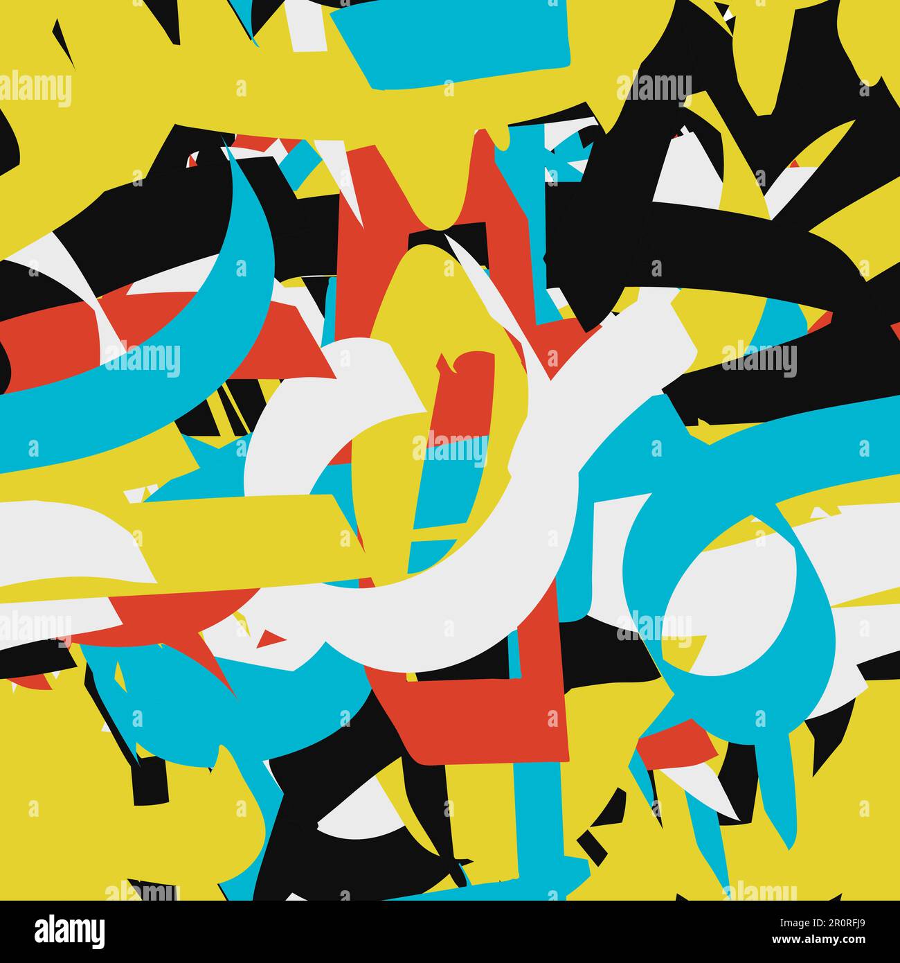 Abstract shapes seamless pattern. Color splash. Textile, wrapping paper ...