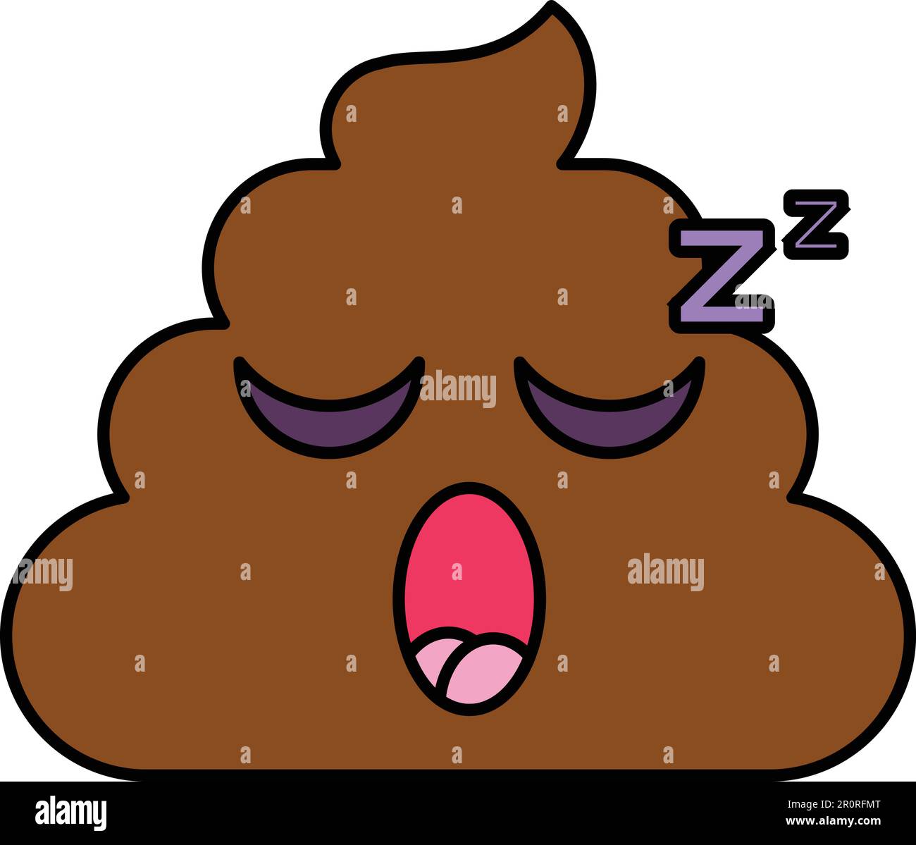 Sleeping emoji vector illustration. Bored, tired poop emoticon. Feeling ...