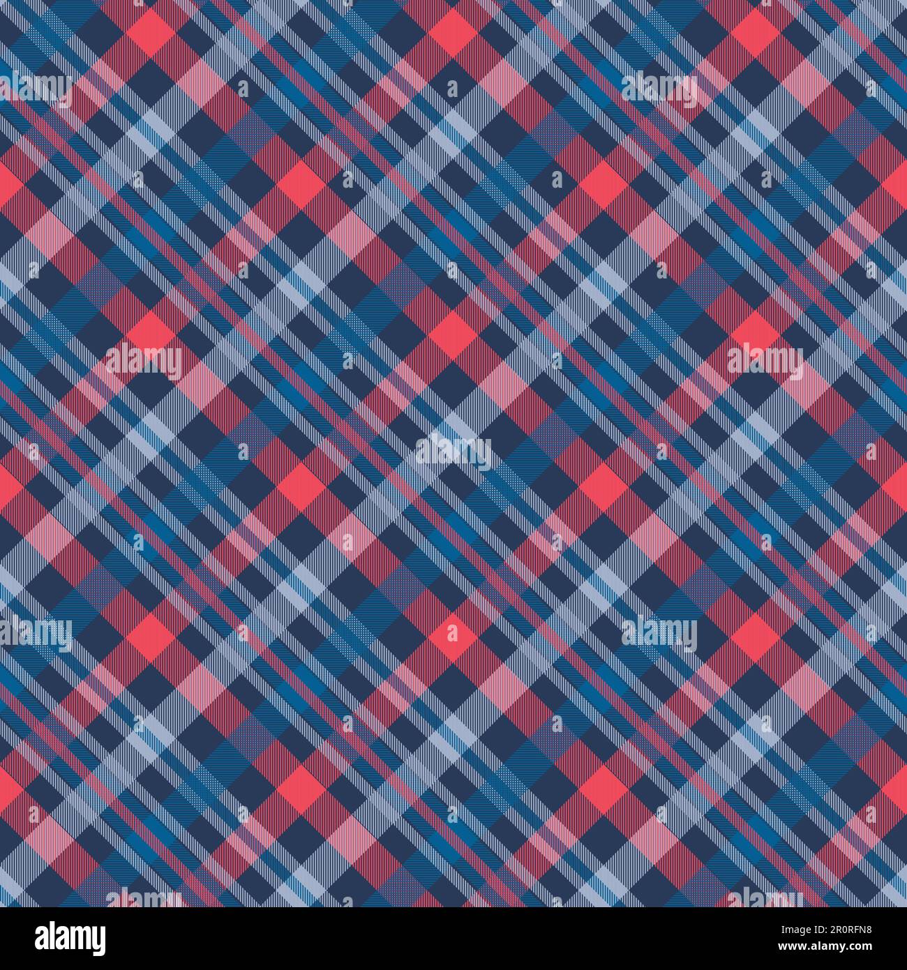 Tattersall material color seamless vector pattern. Flannel fabric ...