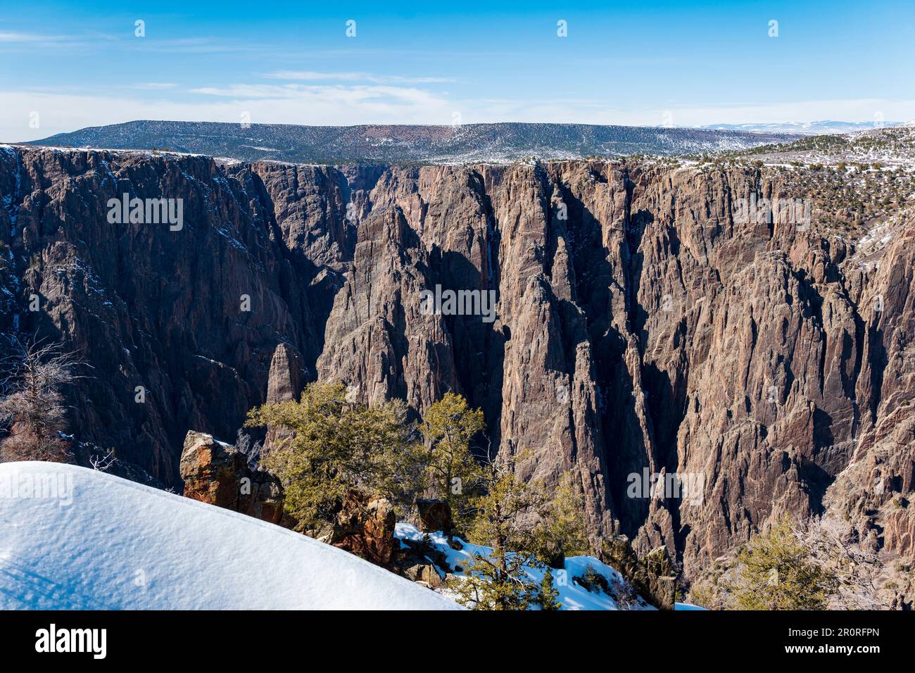 Spring snow; Black Canyon of the Gunnison National Park; Colorado; USA ...