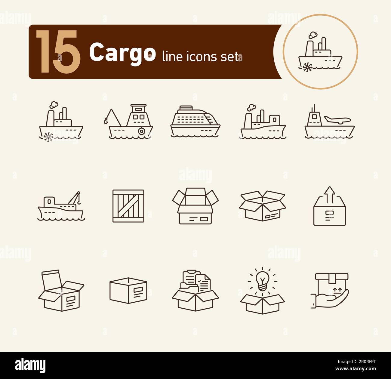 Cargo line icon set Stock Vector Image & Art - Alamy