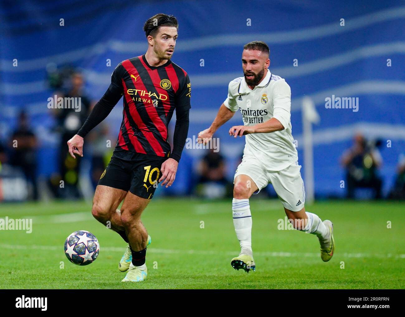 Jack Grealish of Manchester City and Daniel Carvajal of Real Madrid ...