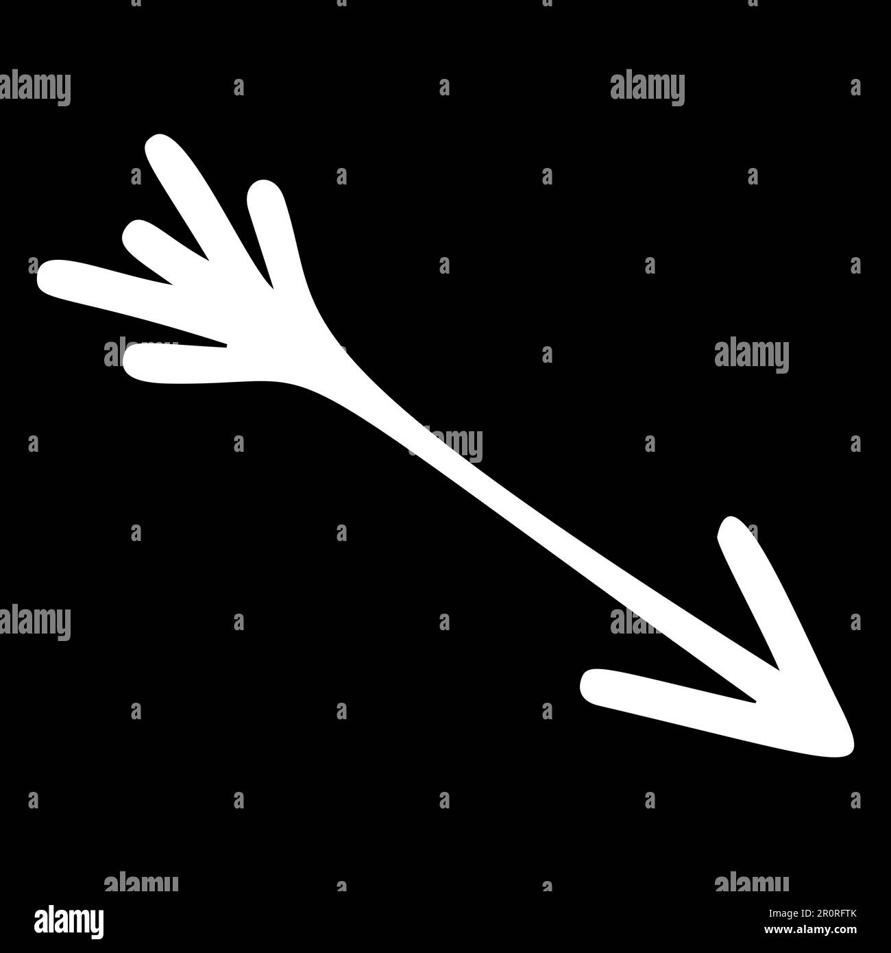 Bow arrow hand drawn illustration. Archery symbol, arrowhead isolated ...