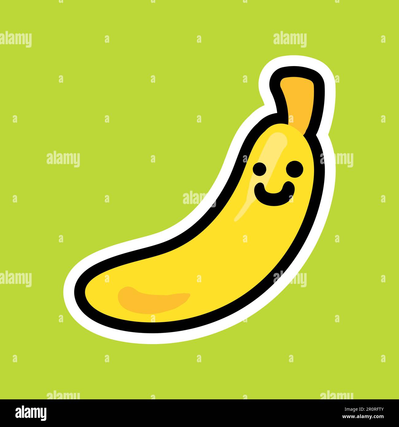 Smiling banana cartoon kawaii character. Banana fruit vector isolated ...