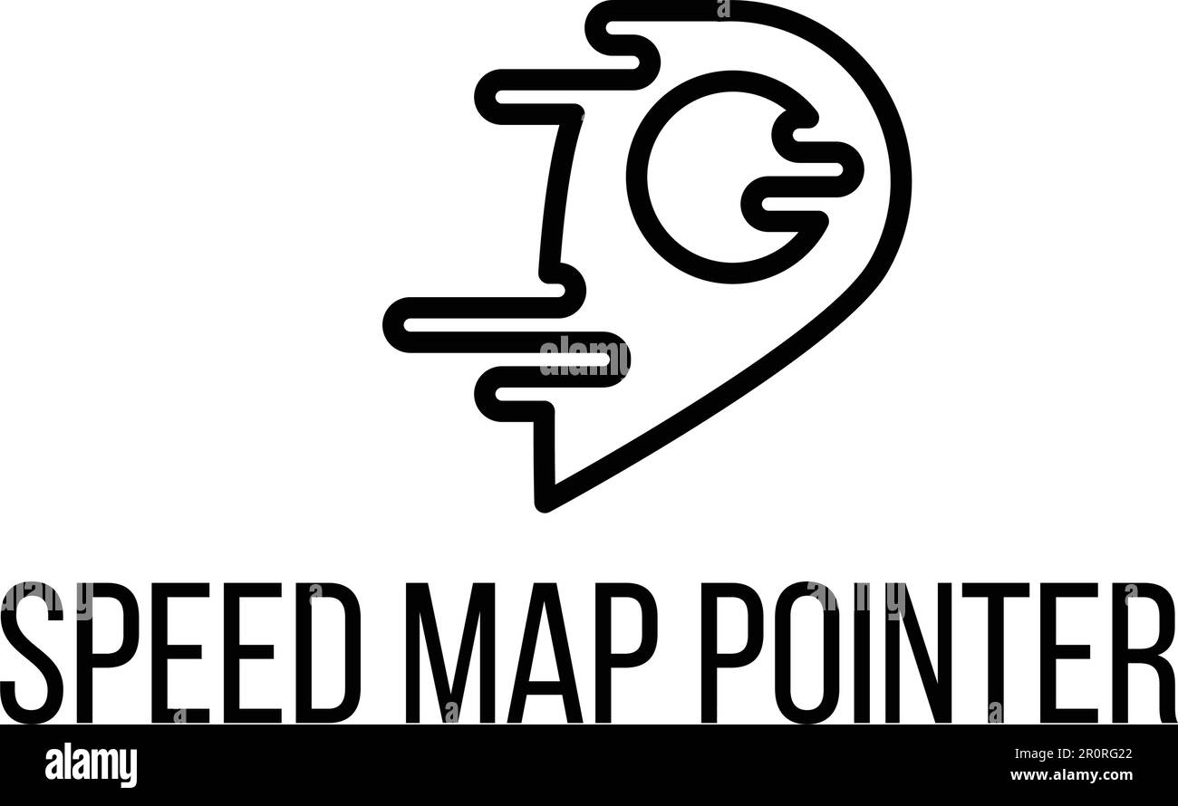 Speed map pointer lettering vector icon design. Flat GPS navigator ...