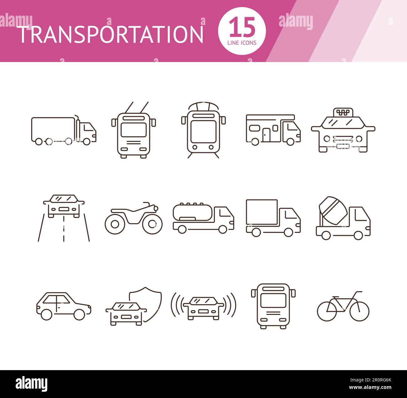 Transportation line icon set Stock Vector Image & Art - Alamy