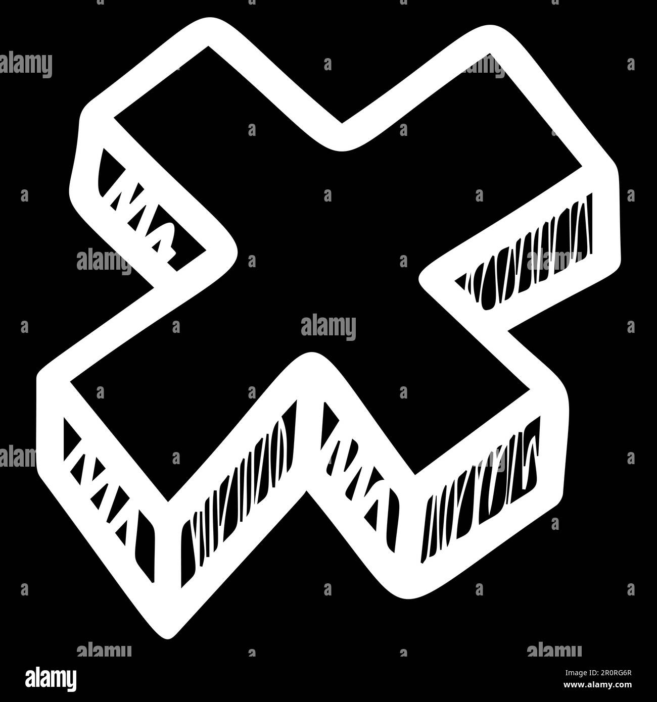 Cross sign hand drawn vector illustration. Rejection symbol drawing ...