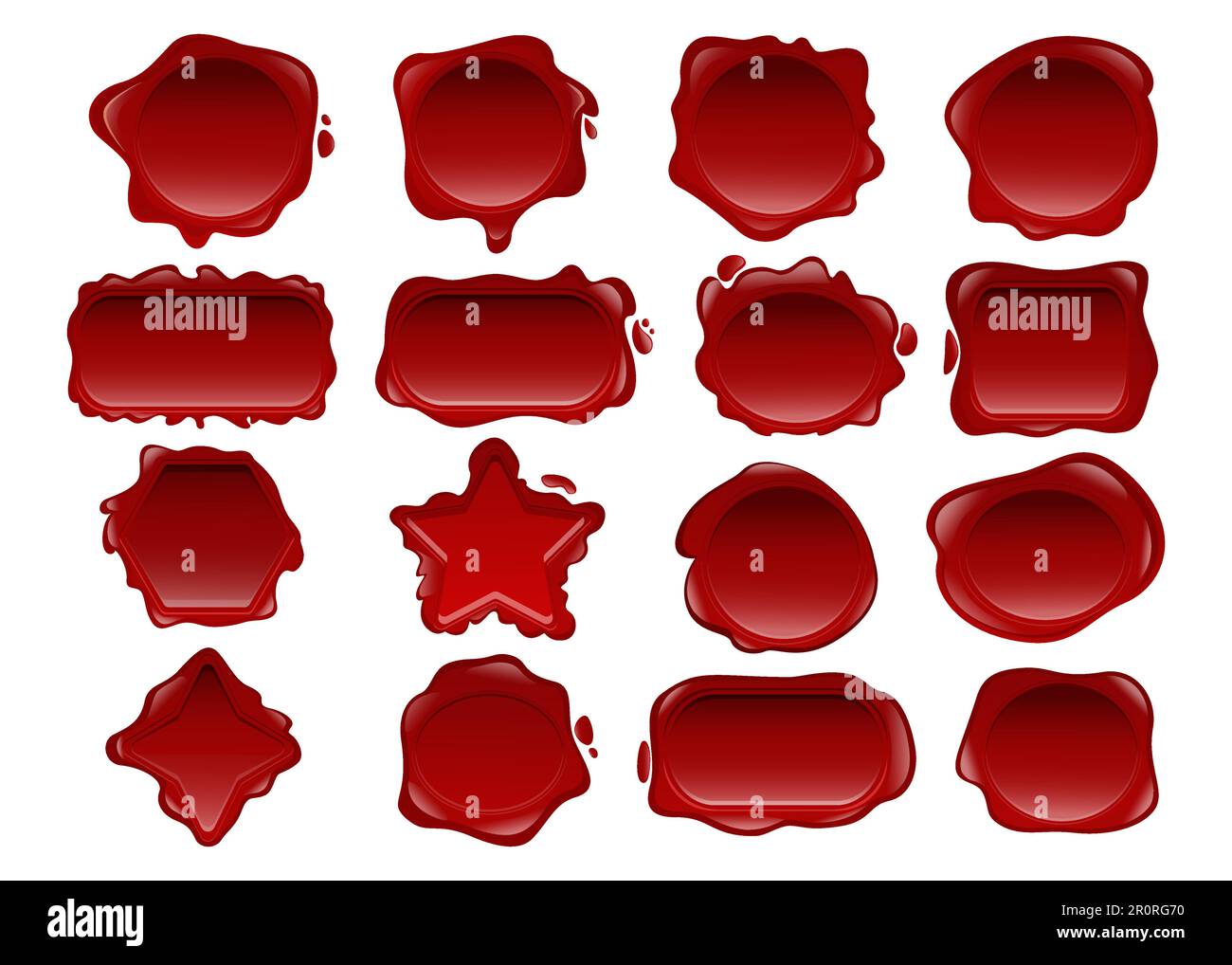 Red wax seal stamp vector illustrations set Stock Vector Image & Art ...