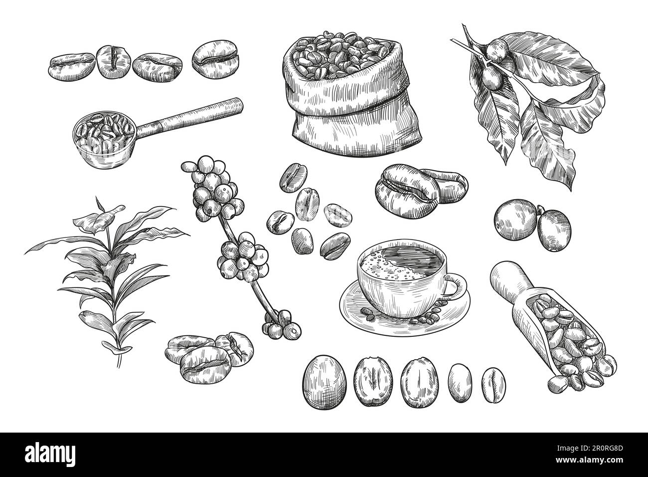 Bag coffee beans sack Stock Vector Images - Alamy