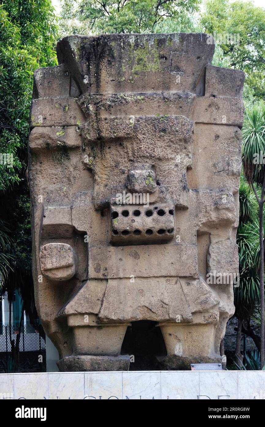 An imposing statue of Tlaloc (Rain God) from Teotihuacán (Tenochtitlan ...