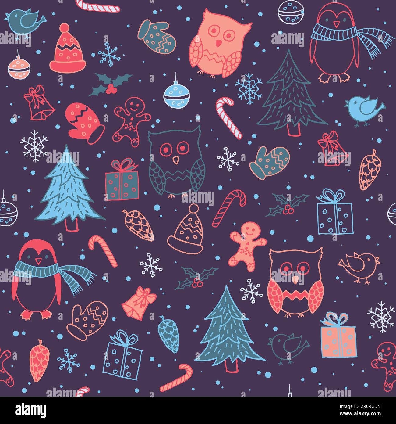 Christmas background in doodle style Stock Vector Image & Art - Alamy