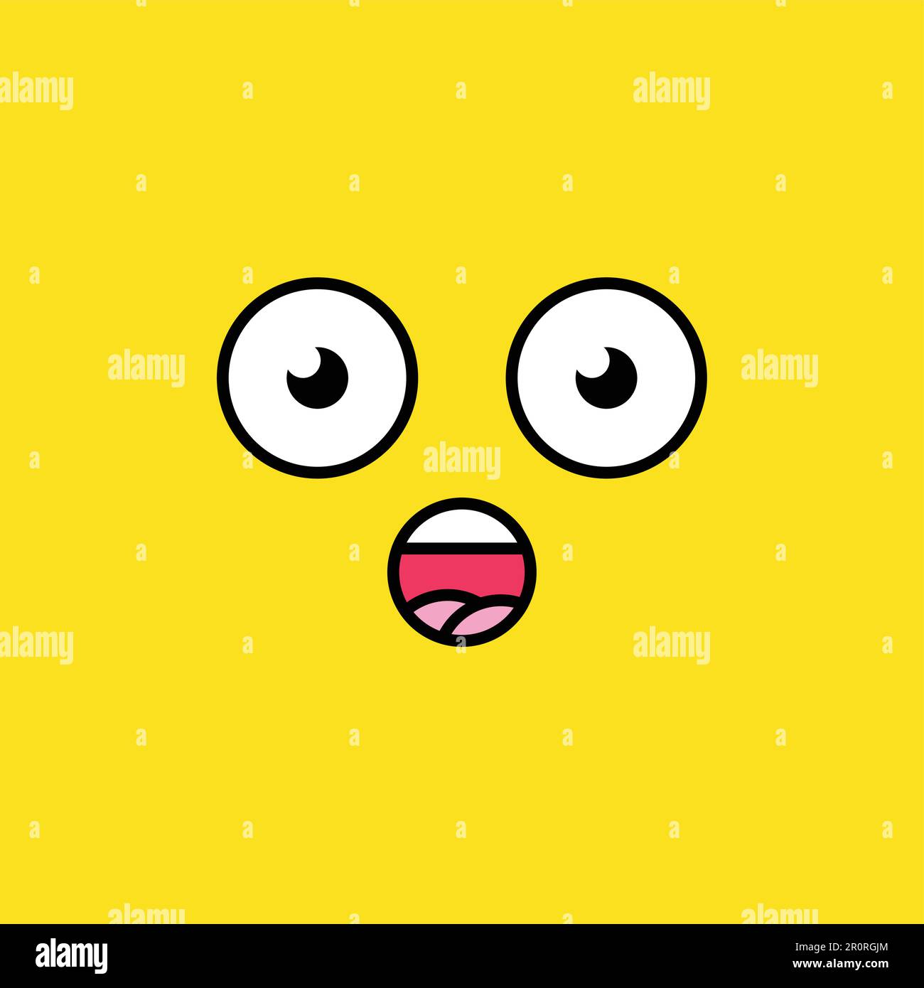 Surprised, shocked emoji vector illustration. Wow emoticon, dazed ...