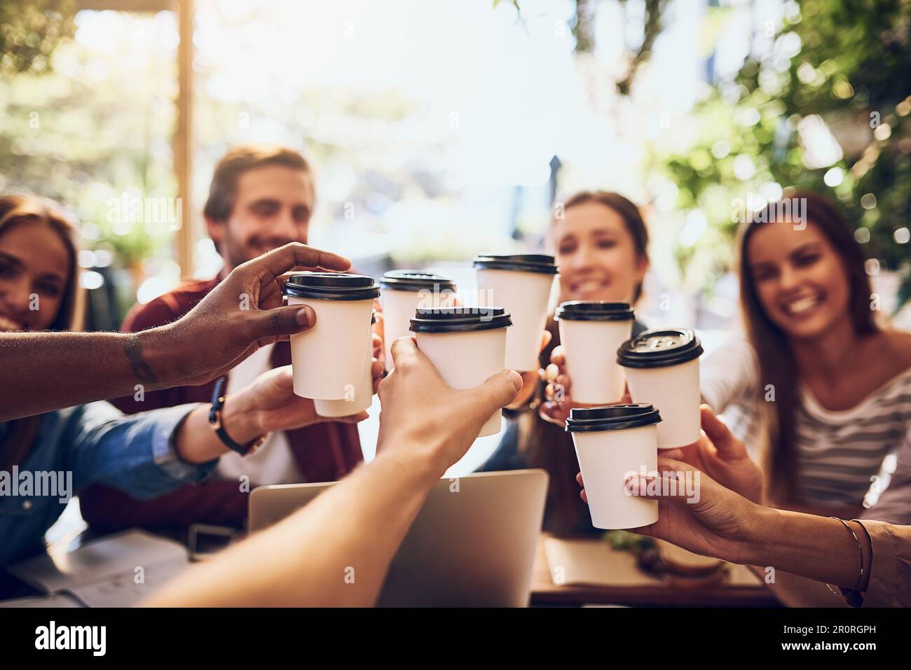 May the coffee be as strong as the friendship. a group of friends ...
