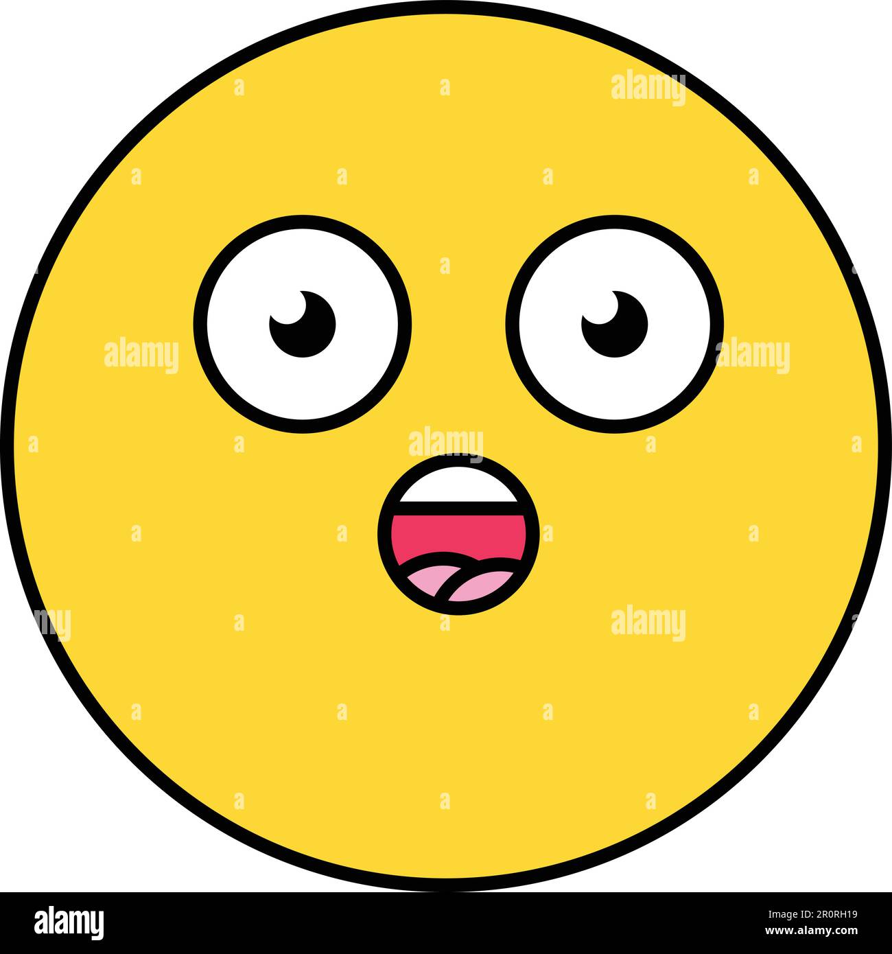 Surprised, shocked emoji illustration. Yellow wow emoticon, dazed ...