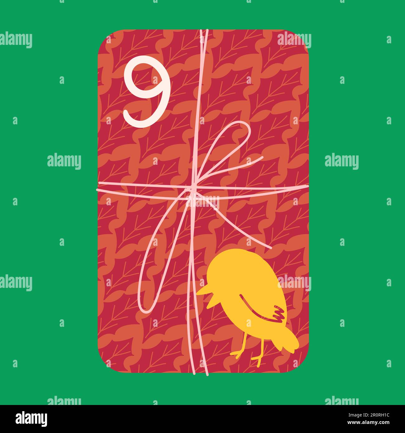 Christmas present from above flat vector illustration. Wrapped gift box ...