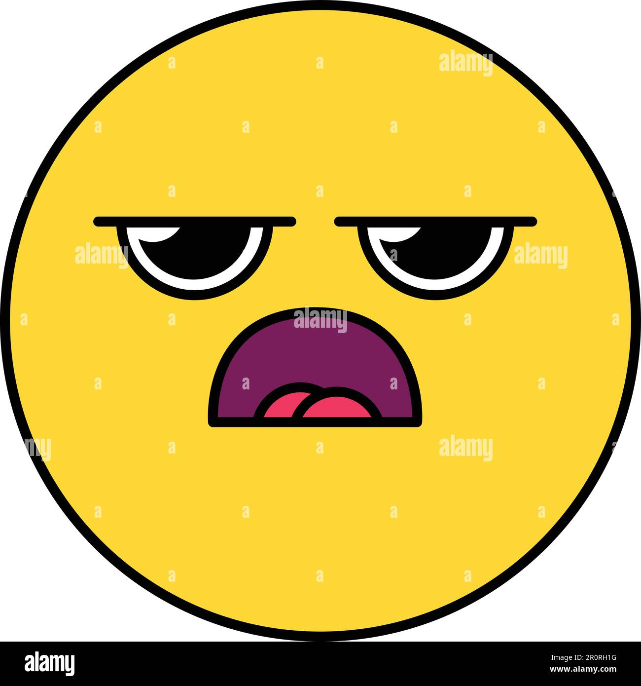 Grumpy Smiley Face Upset Smiley Isolated Annoyed Emoji Expression.