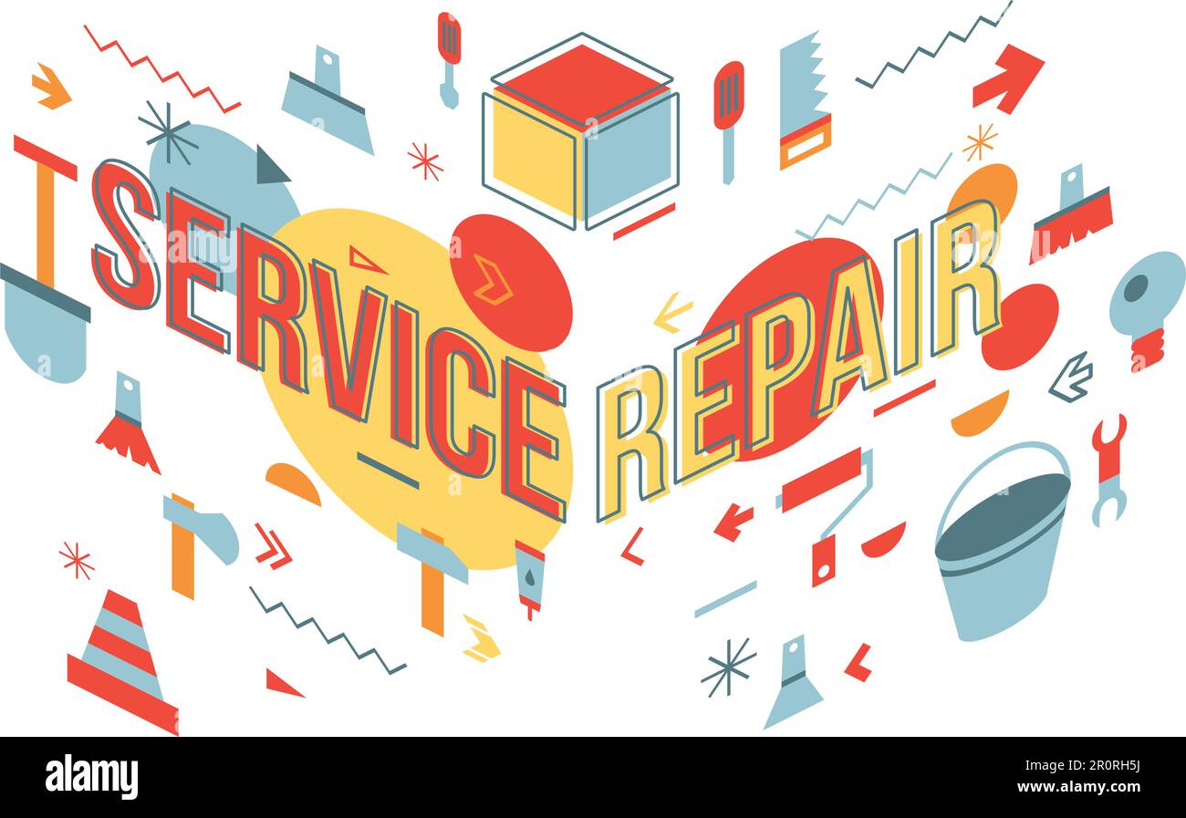 Service repair word concept banner design. Maintenance workshop ...