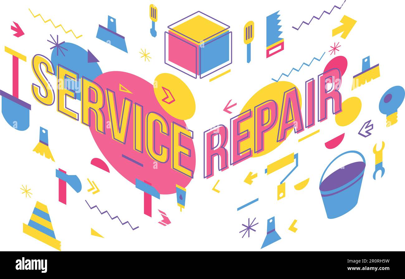 Service repair word concept banner design. Maintenance workshop ...