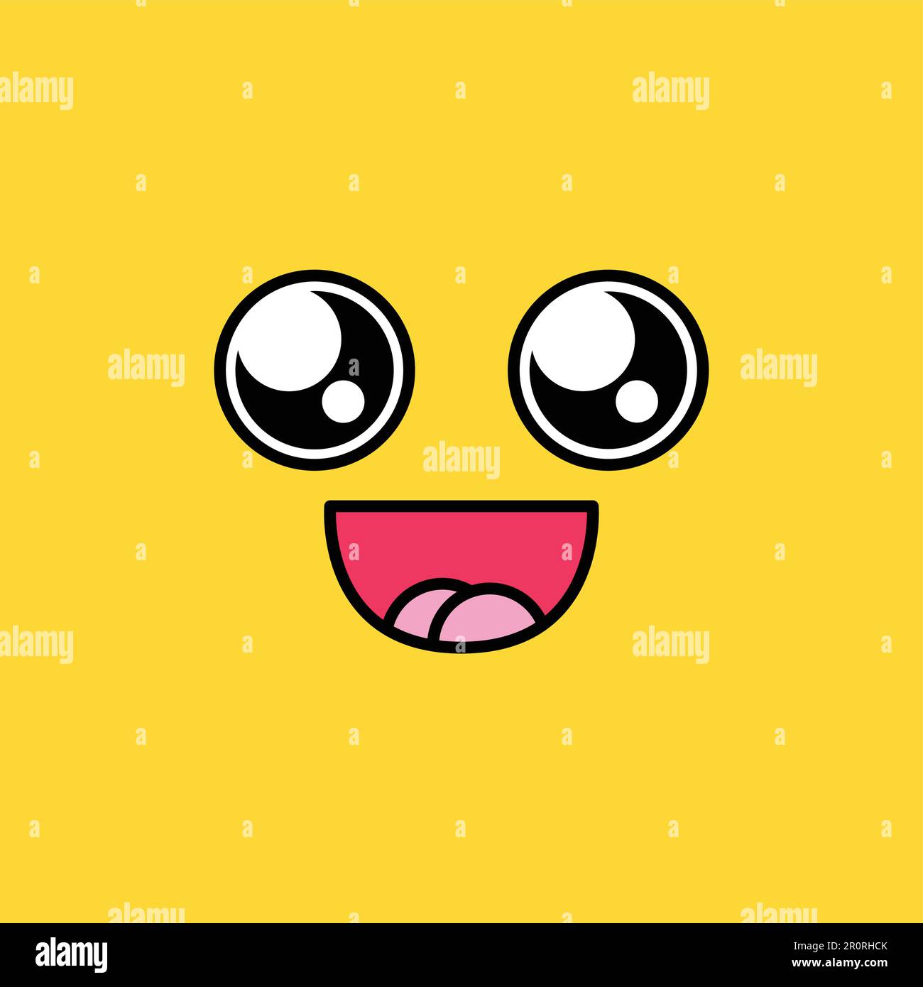 Charmed, fascinated emoji vector illustration. Emoticon, emotion ...