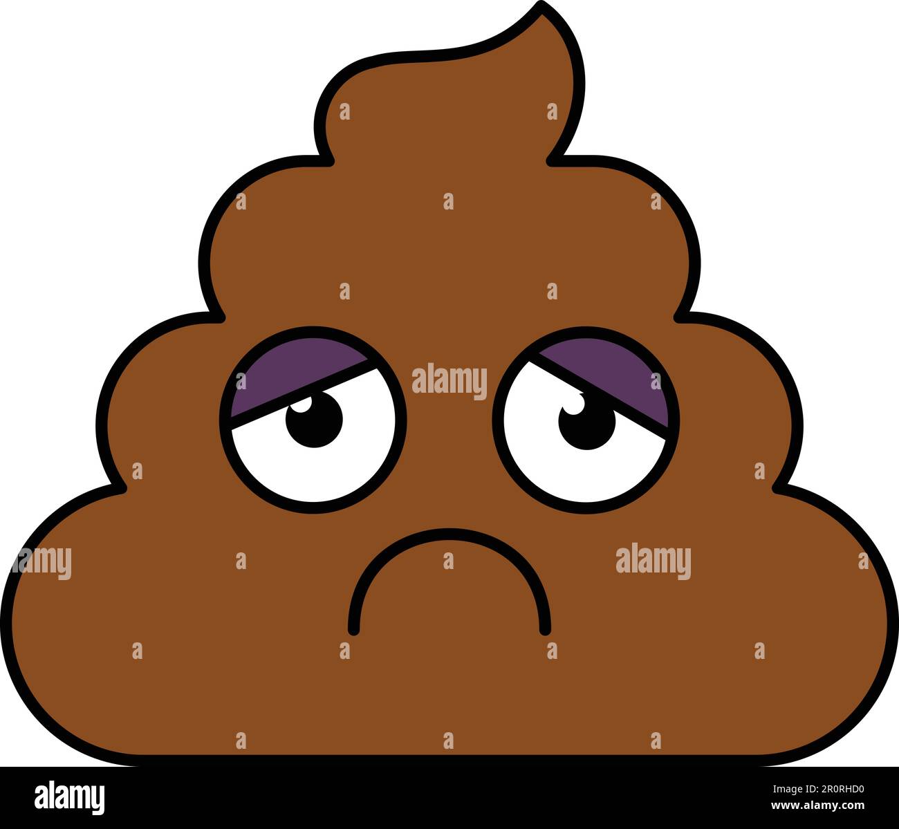 Sad Depressed Turd Emoji Vector Illustration Melancholy Upset Emoticon Social Media Cartoon