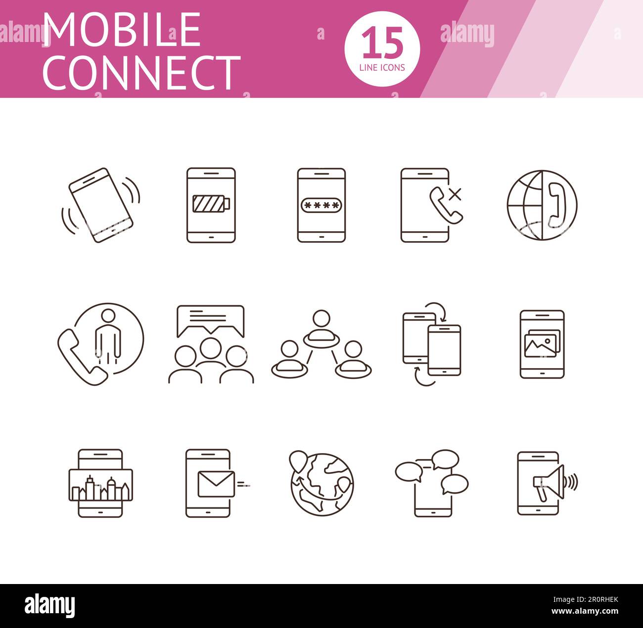 Mobile connect icons Stock Vector Image & Art - Alamy