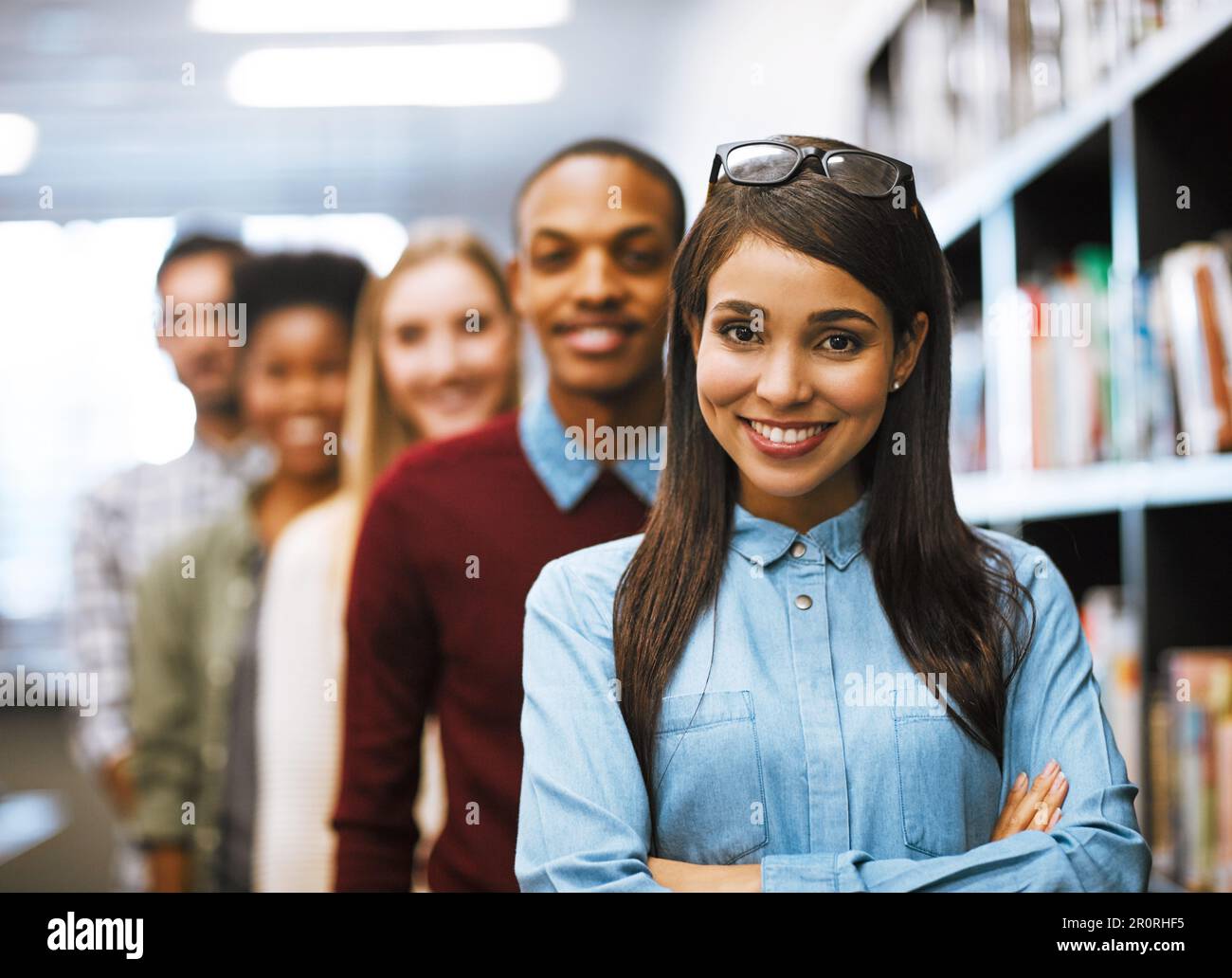Stay focused and never give up. university students standing in the ...