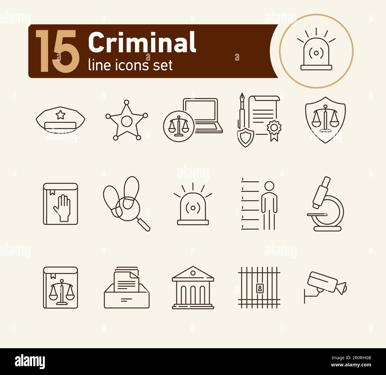 Criminal line icon set Stock Vector Image & Art - Alamy