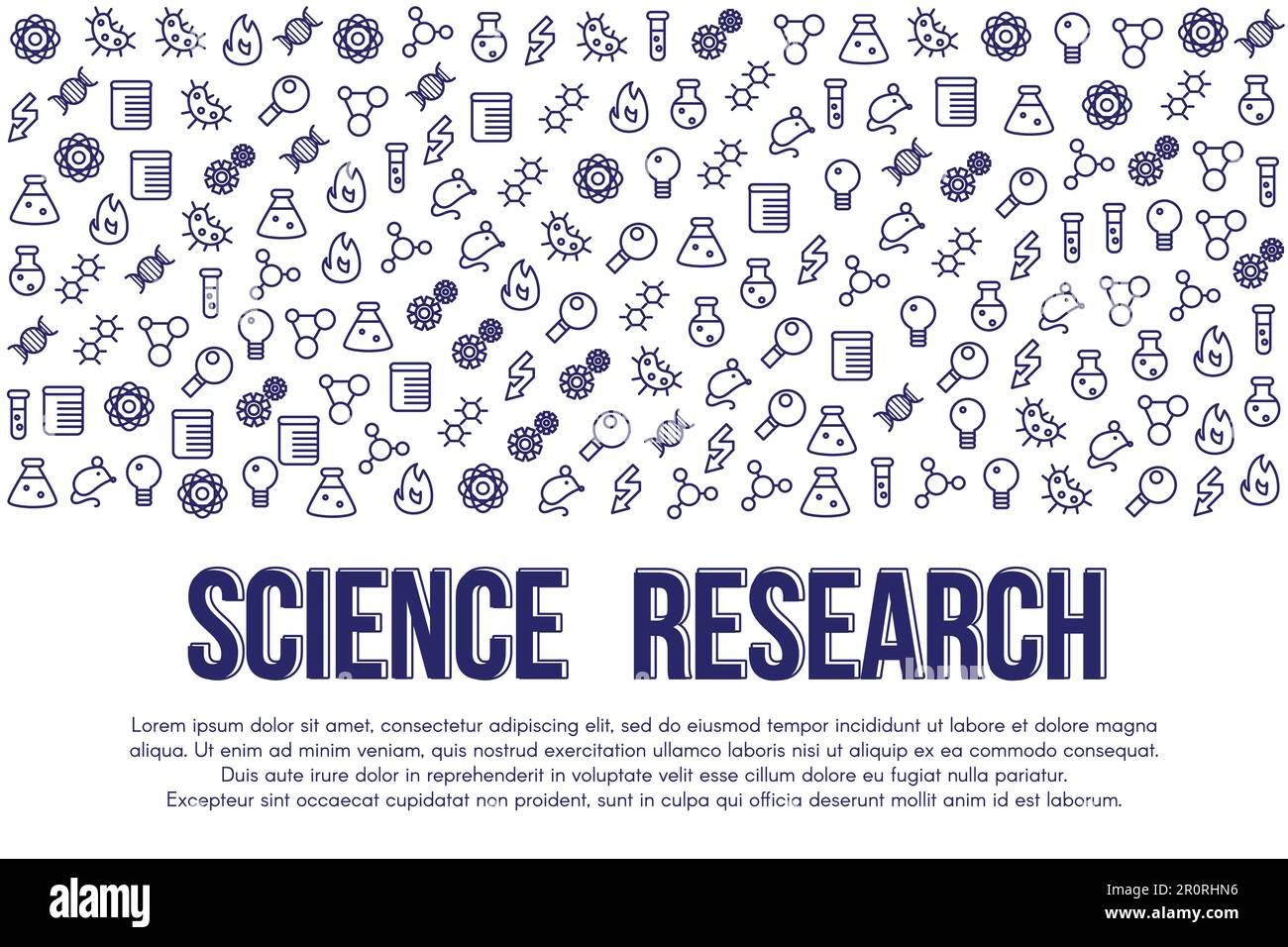 Scientific research banner vector template. Study, lab test, analysis ...