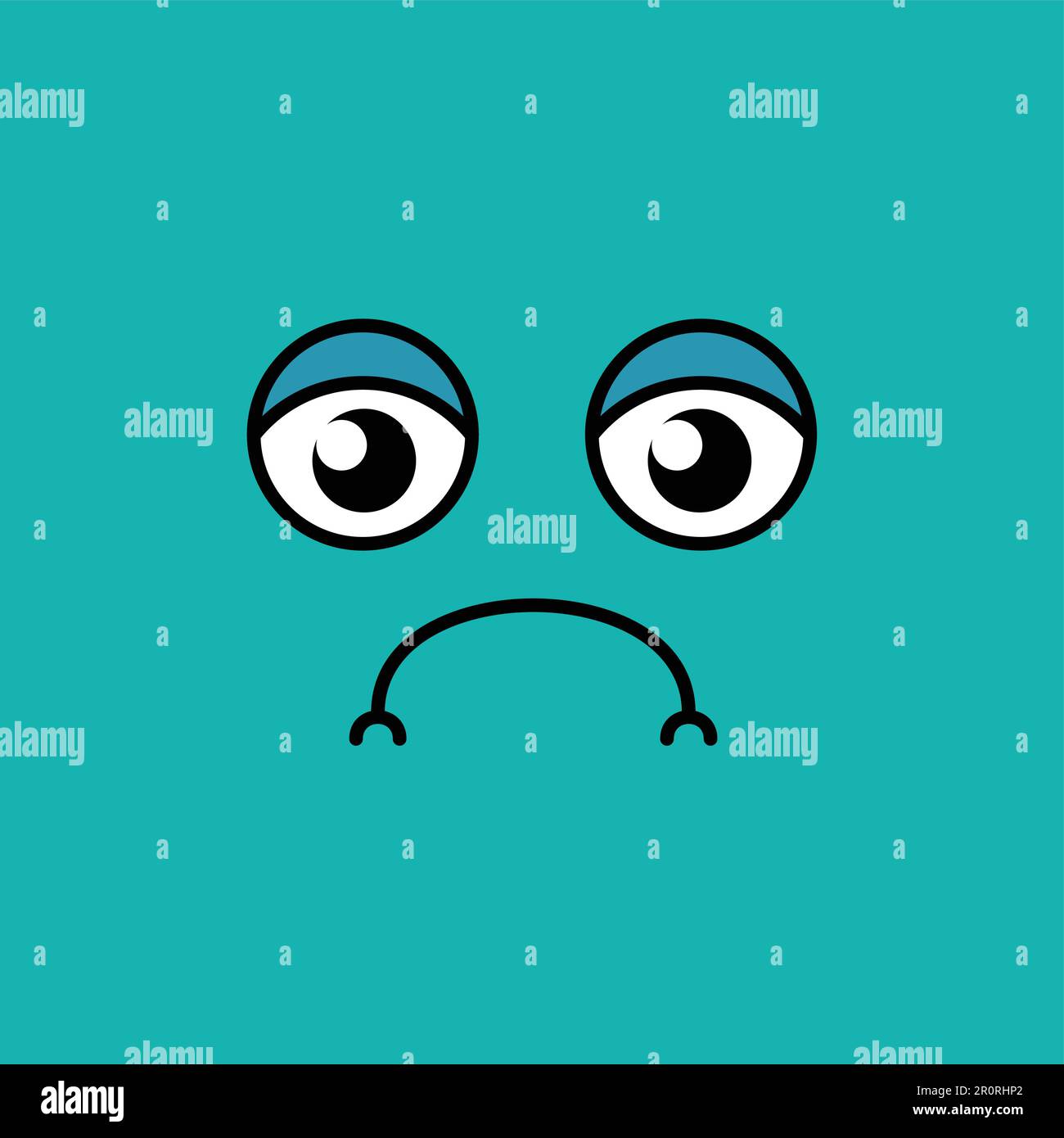 Sad, somber emoji vector illustration. Sick, ill, dizzy emoticon ...