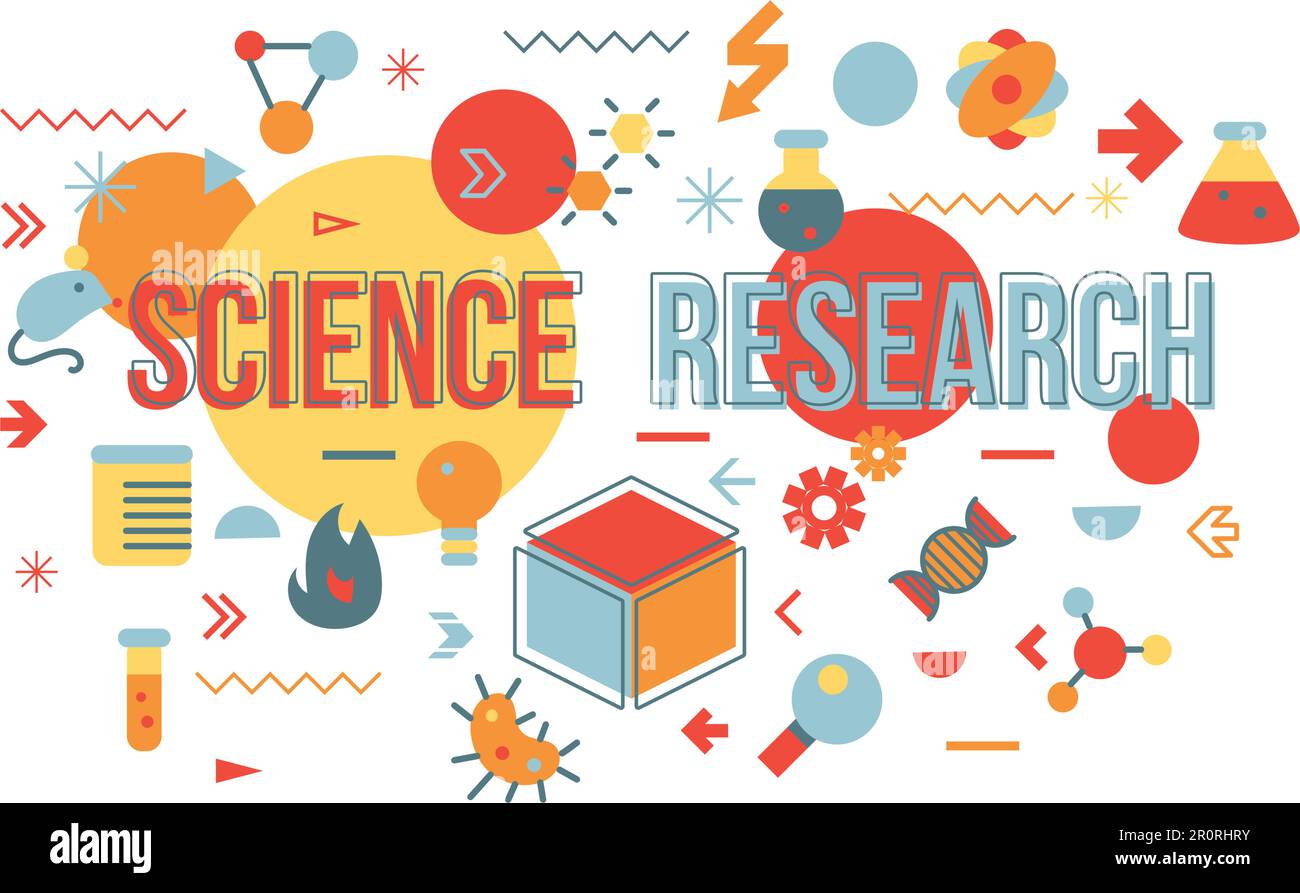 Microbiology study vector illustration. Science research banner with ...